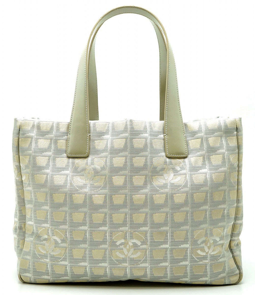 【楽天市場】【バッグ】CHANEL シャネル ニュートラベルライン トートMM トートバッグ ショルダーバッグ ショルダートート シルバー ...