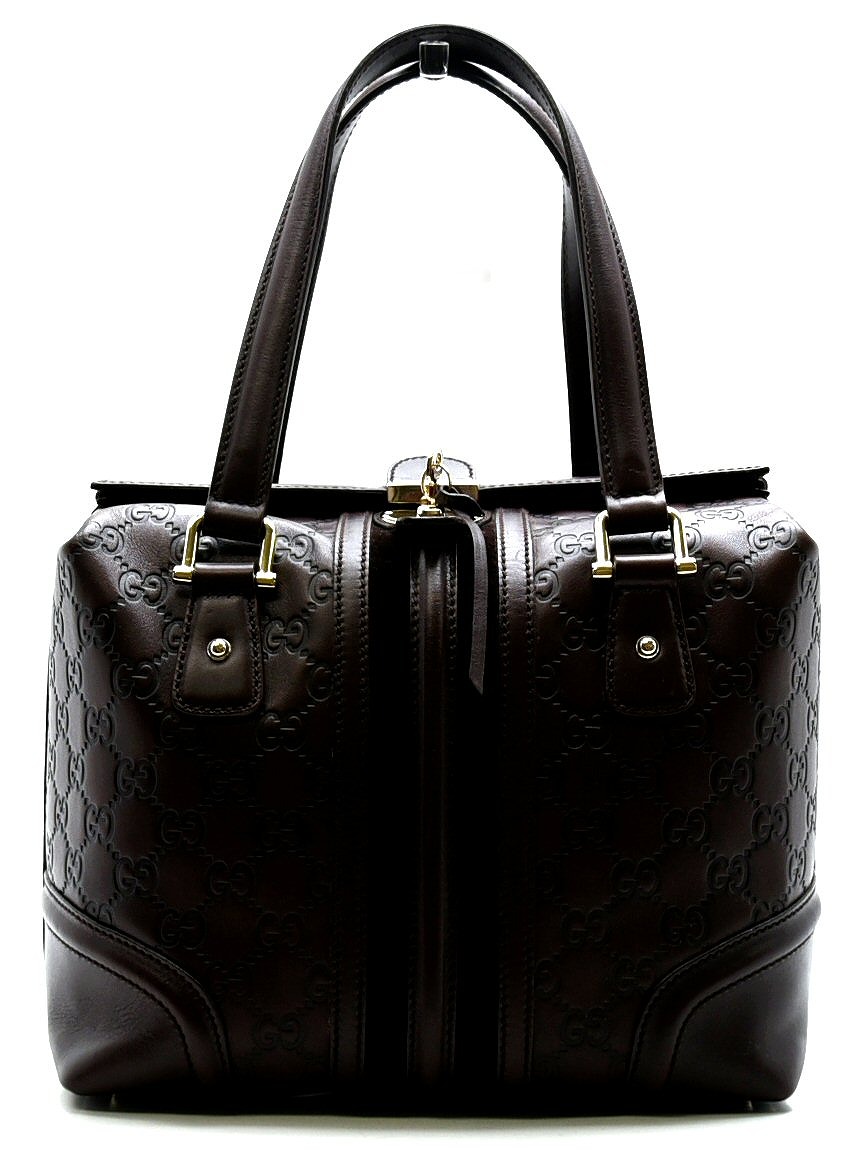 【楽天市場】【バッグ】GUCCI グッチ グッチシマ スクエア ドクターズバッグ ハンドバッグ レザー ダークブラウン 146002 ...