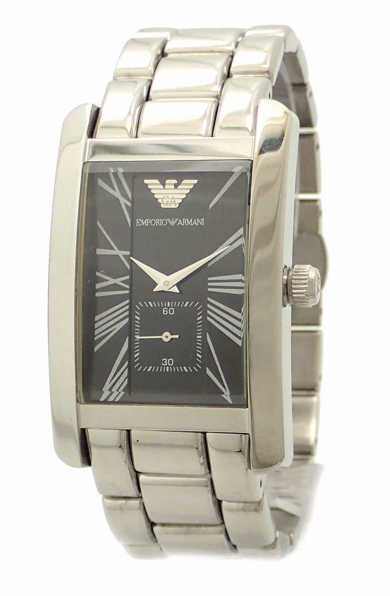 【楽天市場】【ウォッチ】EMPORIO ARMANI エンポリオ アルマーニ スモールセコンド ブラック文字盤 メンズ クォーツ 腕時計 ...