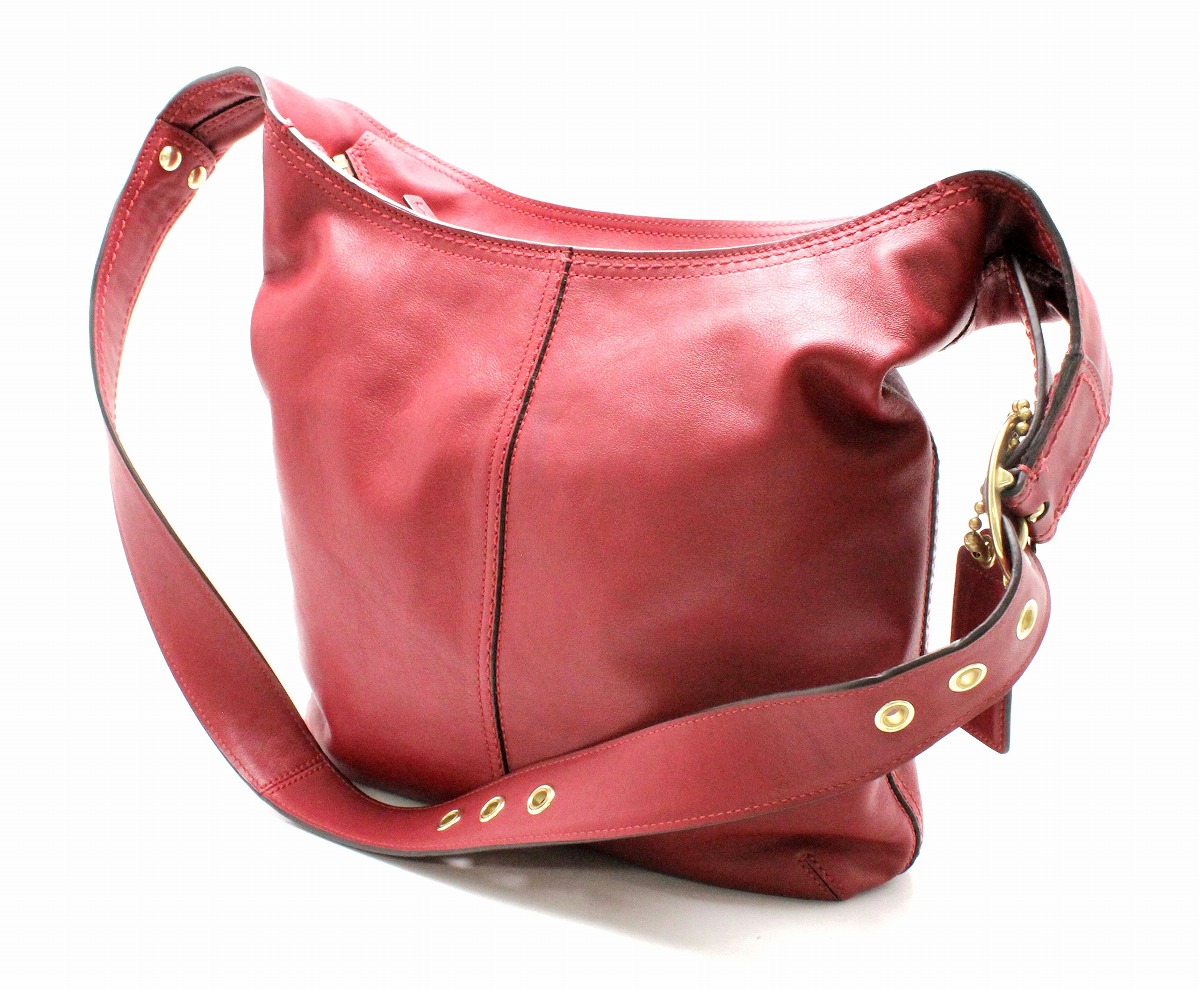 【楽天市場】【バッグ】COACH コーチ ブリーカー レザー ソフィ ショルダーバッグ レッド 赤 ゴールド金具 12406 【中古】【u ...