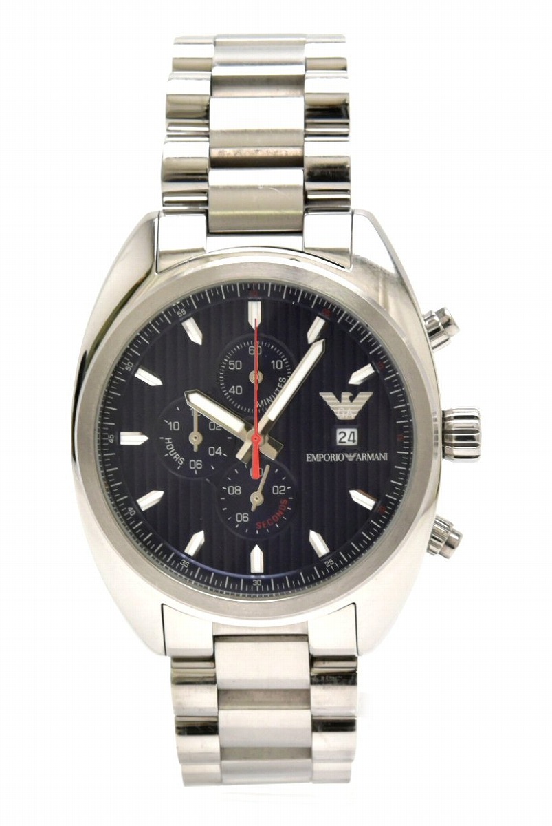 【楽天市場】【ウォッチ】EMPORIO ARMANI エンポリオ アルマーニ クロノグラフ デイト ダークブルー文字盤 クォーツ メンズ 腕 ...