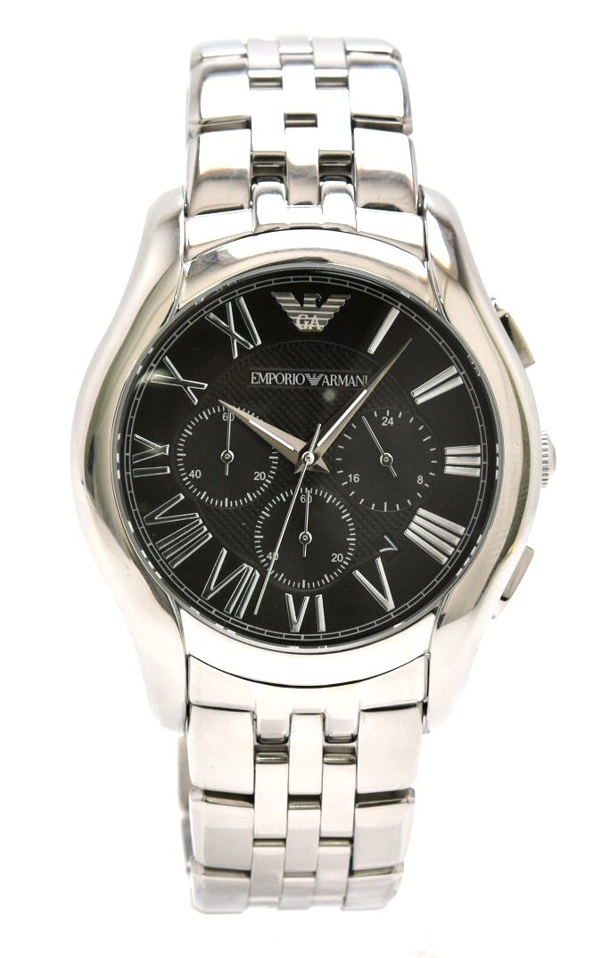 【楽天市場】【未使用品】【ウォッチ】EMPORIO ARMANI エンポリオ アルマーニ クロノグラフ デイト ブラックダイアル クォーツ ...
