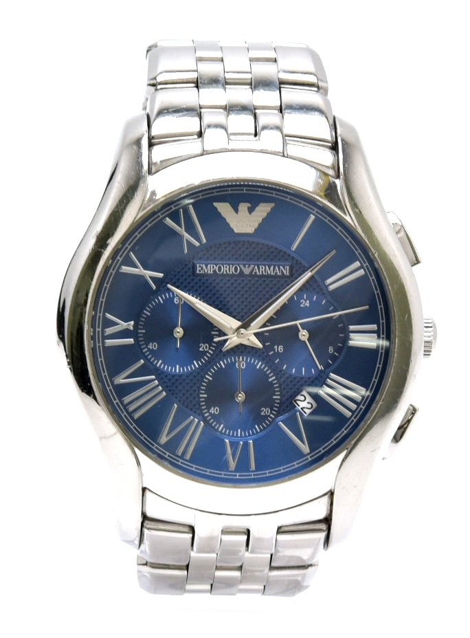 【楽天市場】【ウォッチ】EMPORIO ARMANI エンポリオ アルマーニ クロノグラフ デイト ブルーダイアル クォーツ メンズ 腕時計 ...