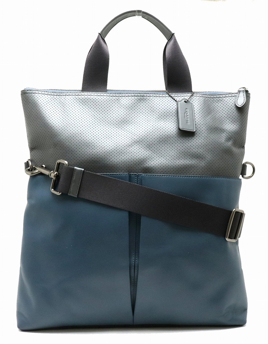 【楽天市場】【バッグ】COACH コーチ チャールズ フォルドオーバー パーフォレイテッド 2WAY トートバッグ ショルダーバッグ レザー ...