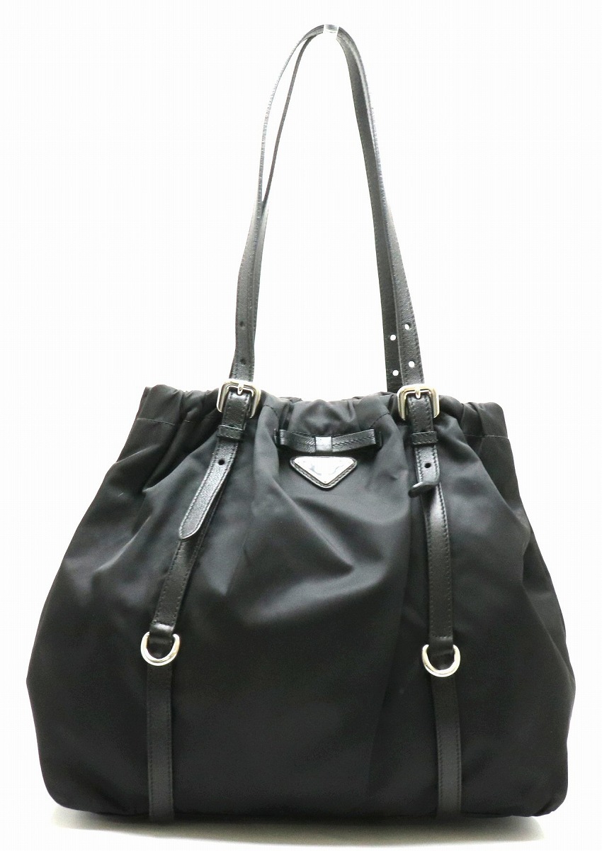 【楽天市場】【バッグ】PRADA プラダ リボン トートバッグ ショルダーバッグ ショルダートート 肩掛け ナイロン レザー NERO 黒 ブラック BR3919 【中古】：Blumin 楽天市場店