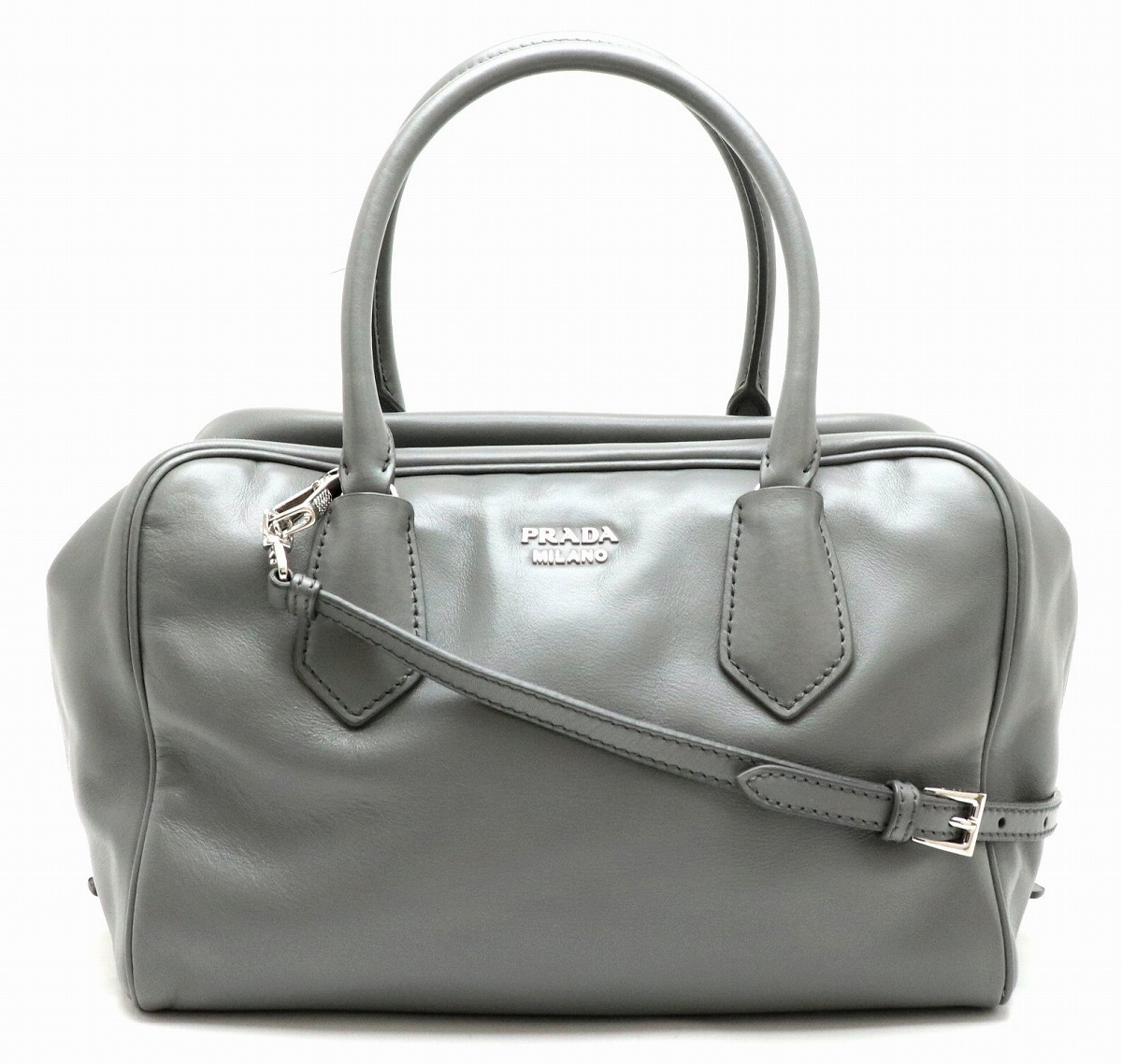 【楽天市場】【バッグ】PRADA プラダ ハンドバッグ ショルダーバッグ 2WAY レザー グレー 国内ブティック購入品 1BB010 【中古 ...