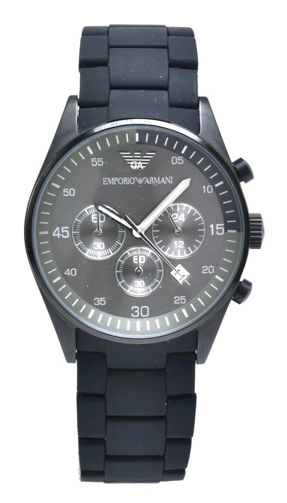【楽天市場】【ウォッチ】EMPORIO ARMANI エンポリオ アルマーニ クロノグラフ デイト ラバー グレー文字盤 クォーツ メンズ 腕 ...