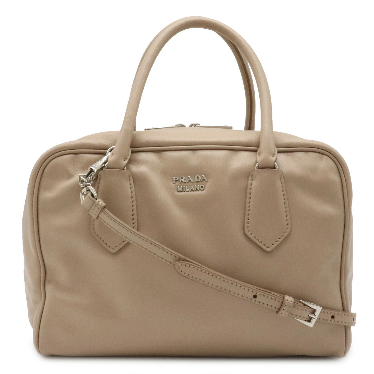 【楽天市場】【バッグ】PRADA プラダ インサイドバッグ ハンドバッグ 2WAY ショルダーバッグ ソフトカーフ CAMMEO ベージュ ...