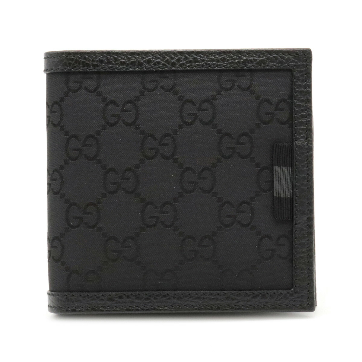【楽天市場】【新品未使用品】【財布】GUCCI グッチ GGナイロン 2つ折り財布 レザー ブラック 黒 アウトレット品 150413 ...