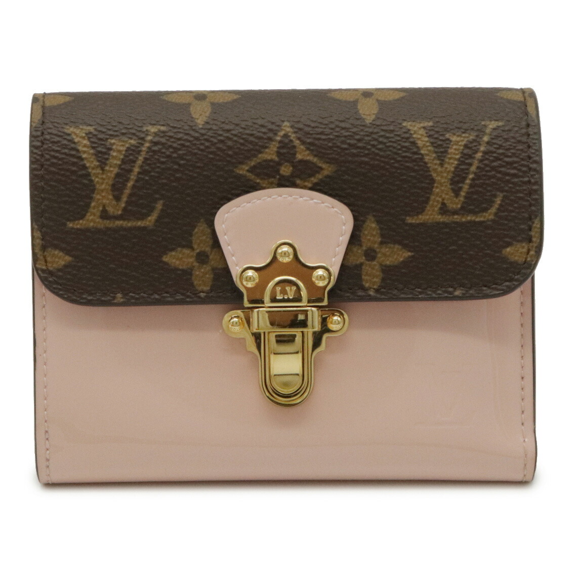 【楽天市場】【財布】LOUIS VUITTON ルイ ヴィトン モノグラム ポルトフォイユ チェリーウッド コンパクト パテントレザー 3つ折 ...