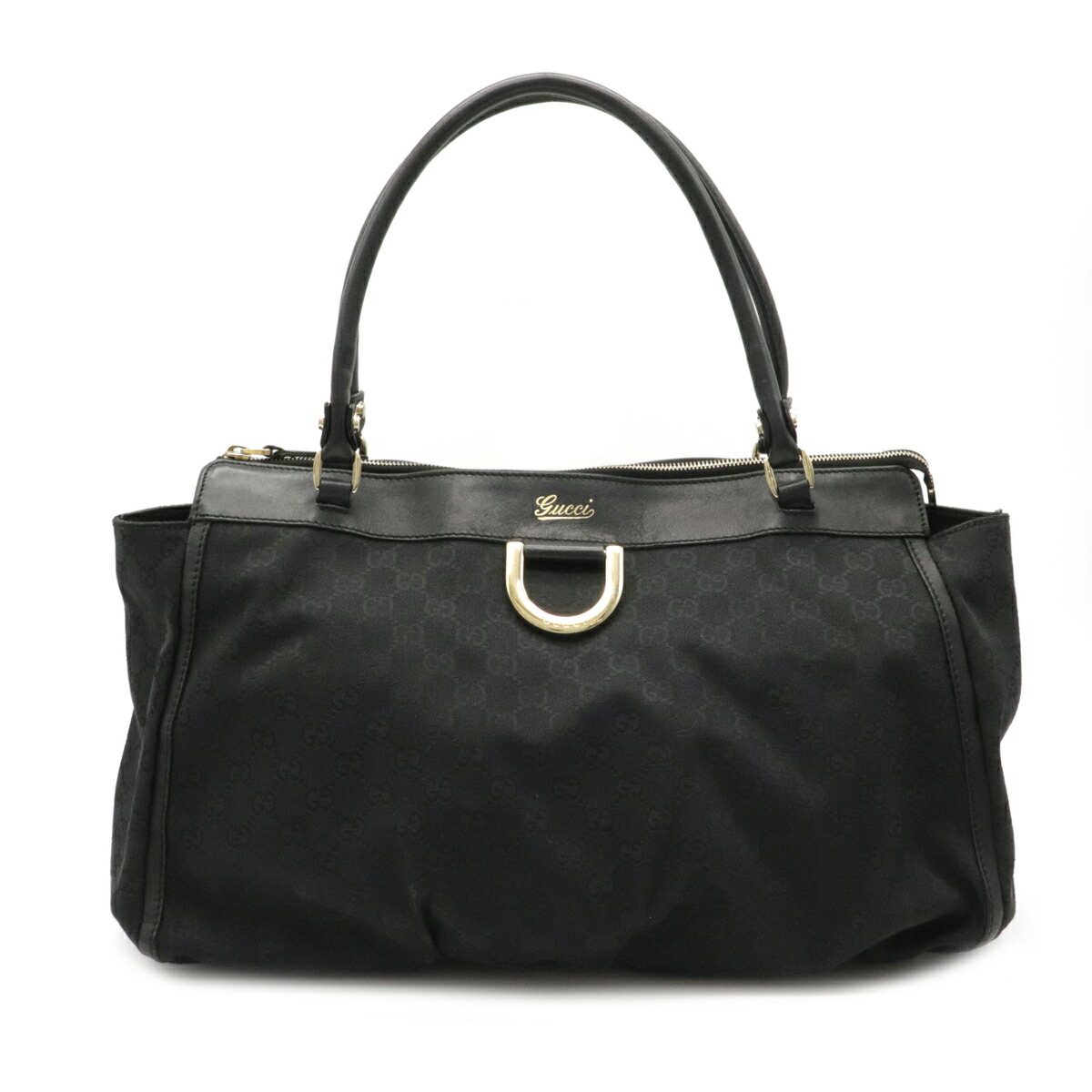 【楽天市場】【バッグ】GUCCI グッチ GGキャンバス トートバッグ ショルダーバッグ ラージトート レザー ブラック 黒 ゴールド金具 ...