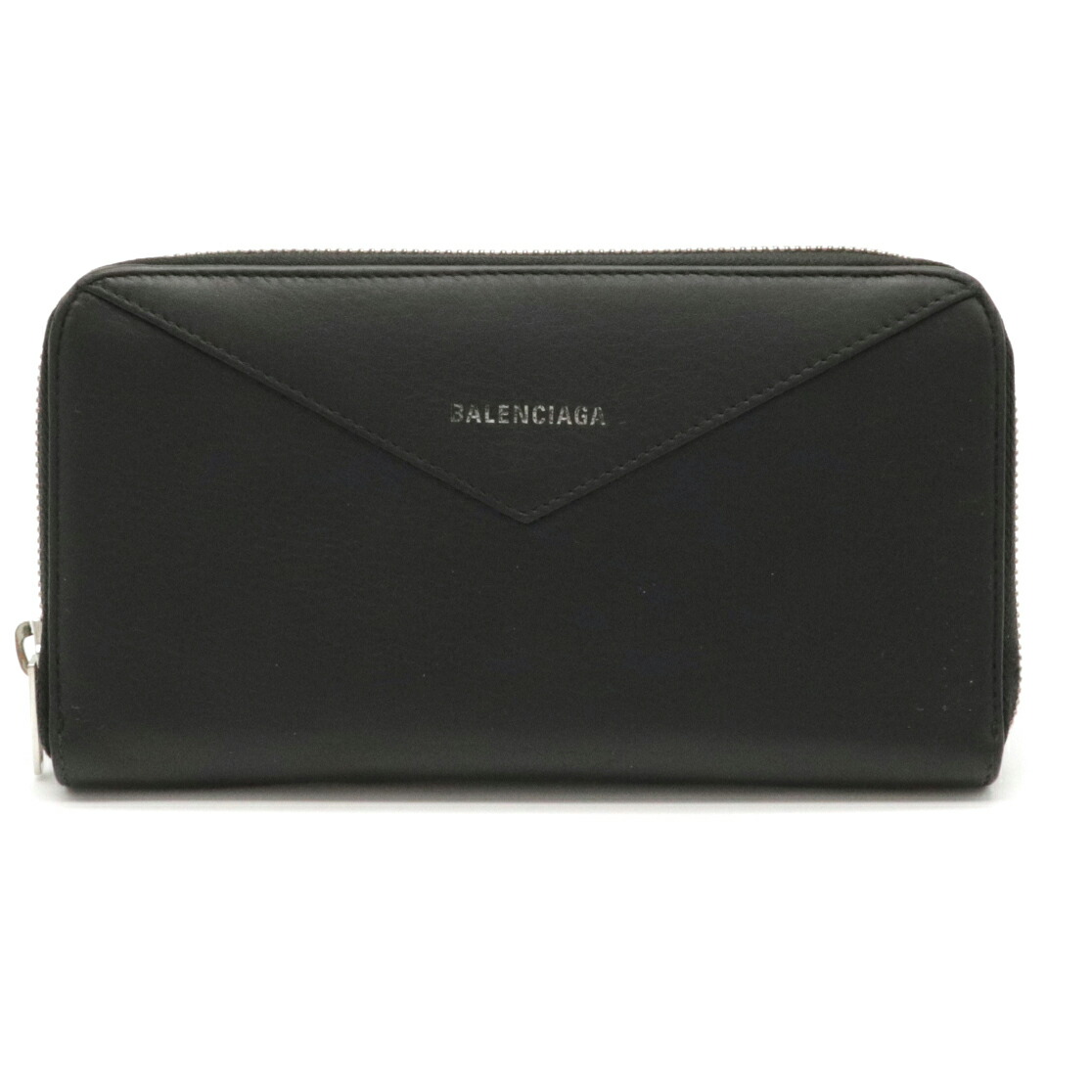 【楽天市場】【財布】BALENCIAGA バレンシアガ ペーパー コンチネンタルウォレット ラウンドファスナー 長財布 レザー 黒 シルバー ...