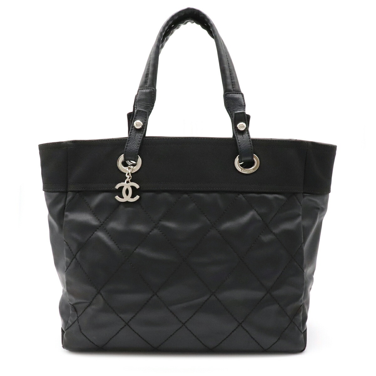 【楽天市場】【バッグ】CHANEL シャネル パリビアリッツ トートMM トートバッグ ハンドバッグ コーティングキャンバス ブラック 黒 ...