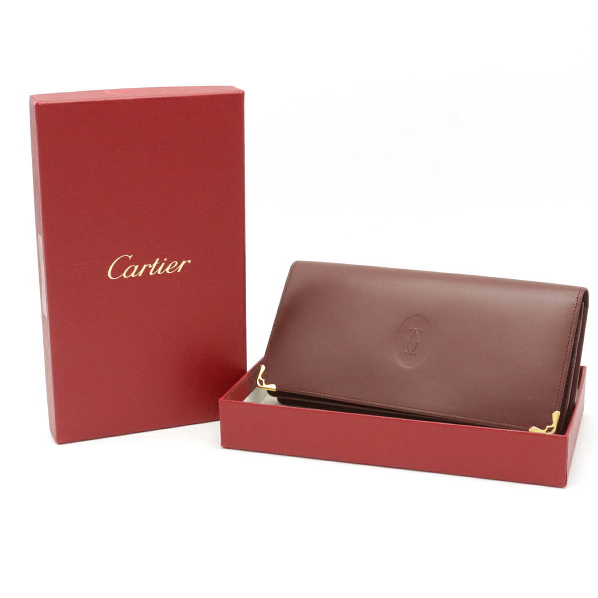 【楽天市場】【未使用品】【財布】Cartier カルティエ マストライン マスト ドゥ カルティエ 2つ折り長財布 二つ折り長財布 レザー ...