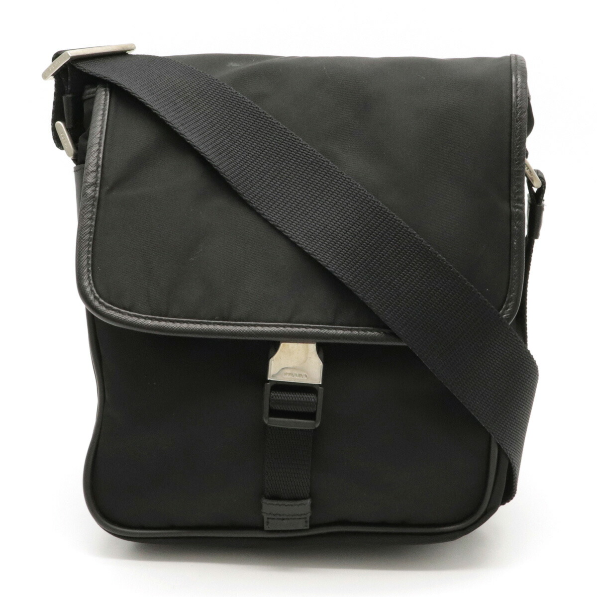 【楽天市場】【バッグ】PRADA プラダ ショルダーバッグ セミショルダー ワンショルダー 肩掛け ナイロン レザー NERO 黒 ブラック シルバー金具 V167 【中古】：Blumin 楽天市場店