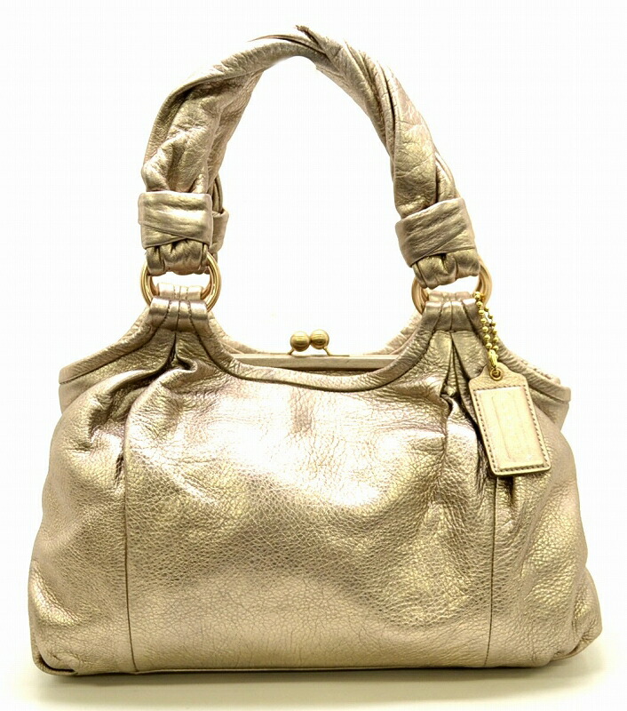 【楽天市場】【バッグ】COACH コーチ パーカー サッチェル レザー がま口 トートバッグ ショルダートート レザー ゴールド 13468 ...