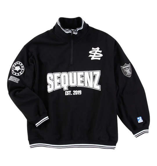 【楽天市場】大きいサイズ メンズ SEQUENZ 90sフレバ ハーフジップ スウェット ブラック 1258-4341-2 3L 4L 5L 6L：大きいサイズの店ビッグエムワン