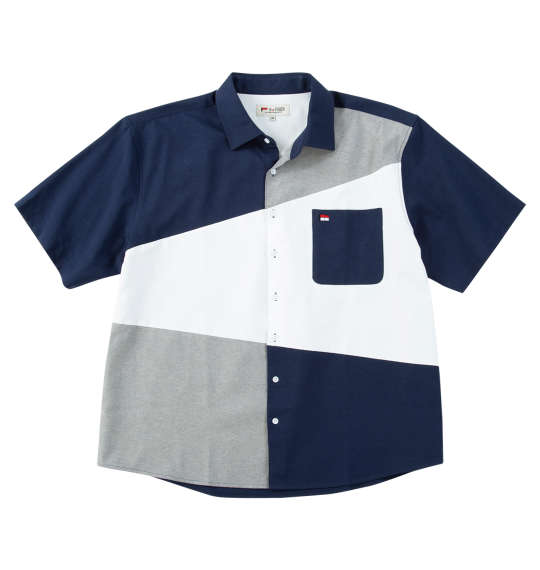 【楽天市場】大きいサイズ メンズ H by FIGER CVCオックス斜め切替 半袖 シャツ ネイビー 1267-5201-2 3L 4L ...