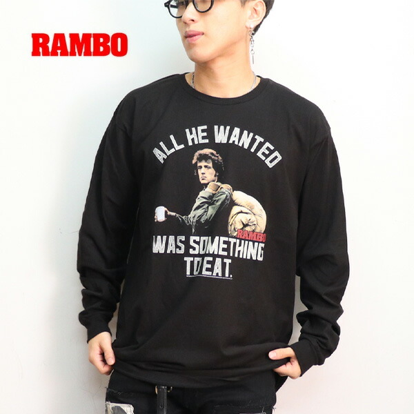 【楽天市場】ランボー【RAMBO】L/S TEE BLACK シルヴェスター・スタローン 映画 MOVIE メンズ レディース Tシャツ 長袖 ...