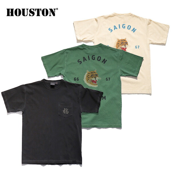 【楽天市場】ヒューストン【HOUSTON】22300 PIGMENT CRACKED PT SOUVENIR TEE(TIGER) ピグメント ...