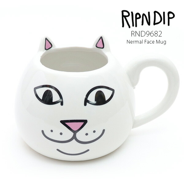 【楽天市場】リップンディップ【RIPNDIP】RND9682 Nermal Face Mug マグカップ ガラス ロードナーマル ネコ 雑貨 ...