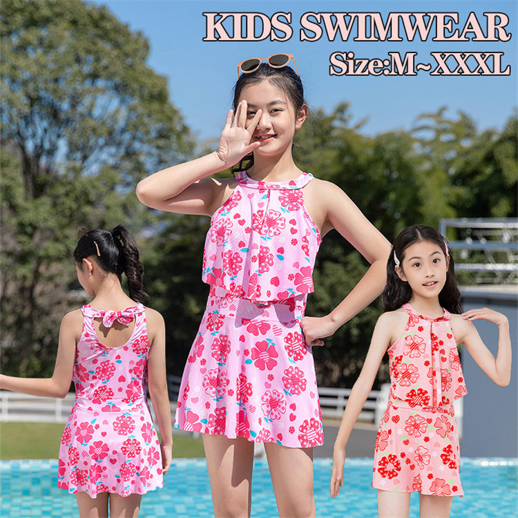 【楽天市場】キッズ 水着 女の子 ピンク レッド スクール水着 セパレート 可愛い 半袖 ジュニア オールインワン ワンピース ビキニ パンツ