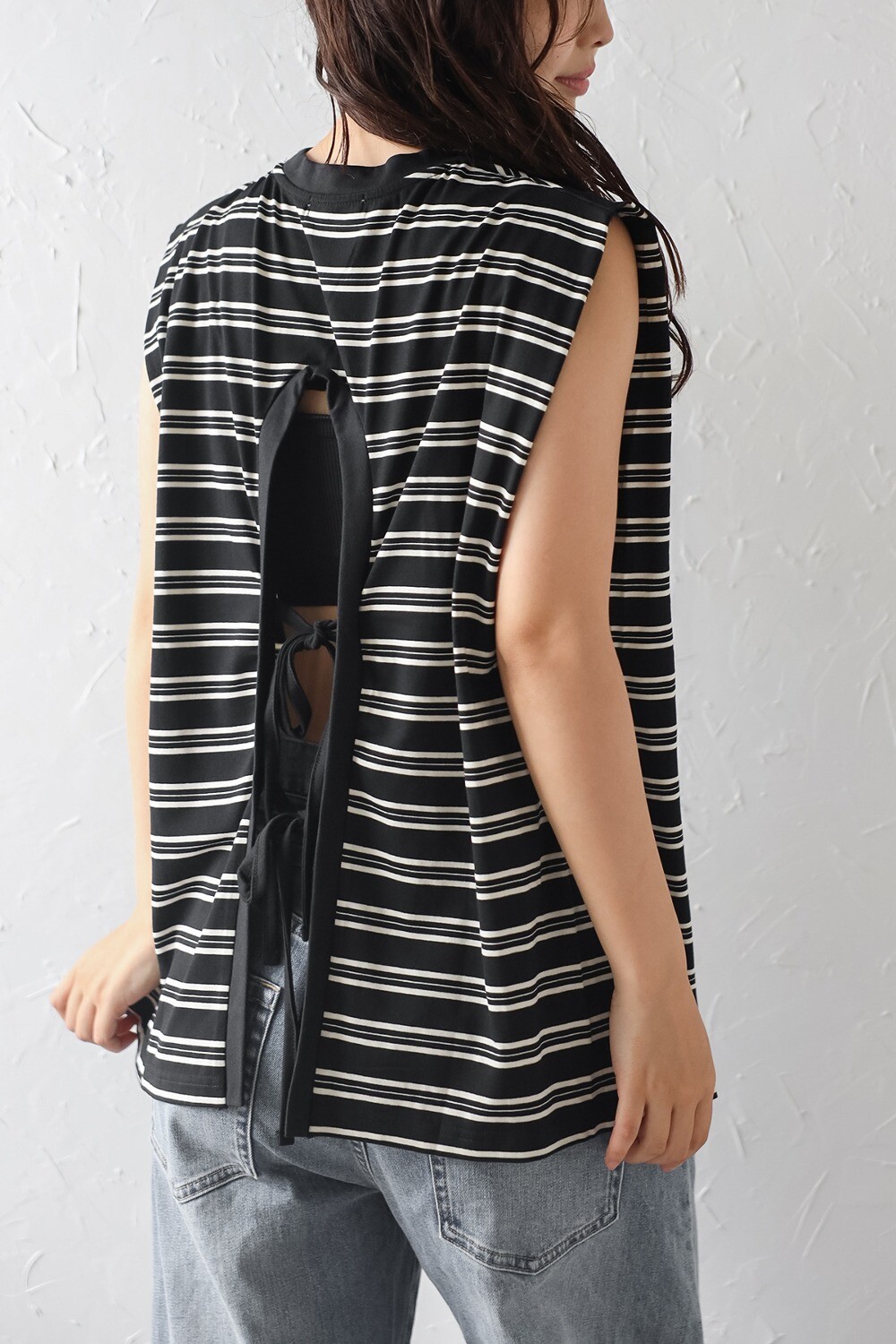 【楽天市場】\全品対象20%OFFクーポンで2112円／11日1:59まで バックデザインボーダートップス 77-004080：BONJOUR ...