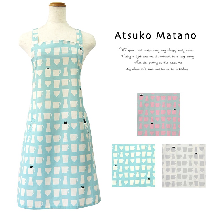【楽天市場】マタノアツコ エプロン ブランド雑貨 百貨店 ブランド Atsuko Matano おしゃれ レディース クロスエプロン 猫 ...