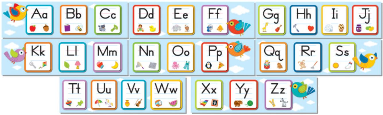 楽天ブックス Boho Birds Alphabet Mini Bulletin Board Set Carson Dellosa