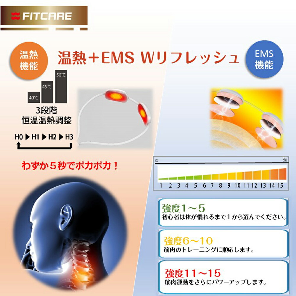 楽天ブックス: FITCARE （フィットケア） EMSネックレスト MEMN01-WH - FITCARE - 4580421230942 : PCソフト・周辺機器