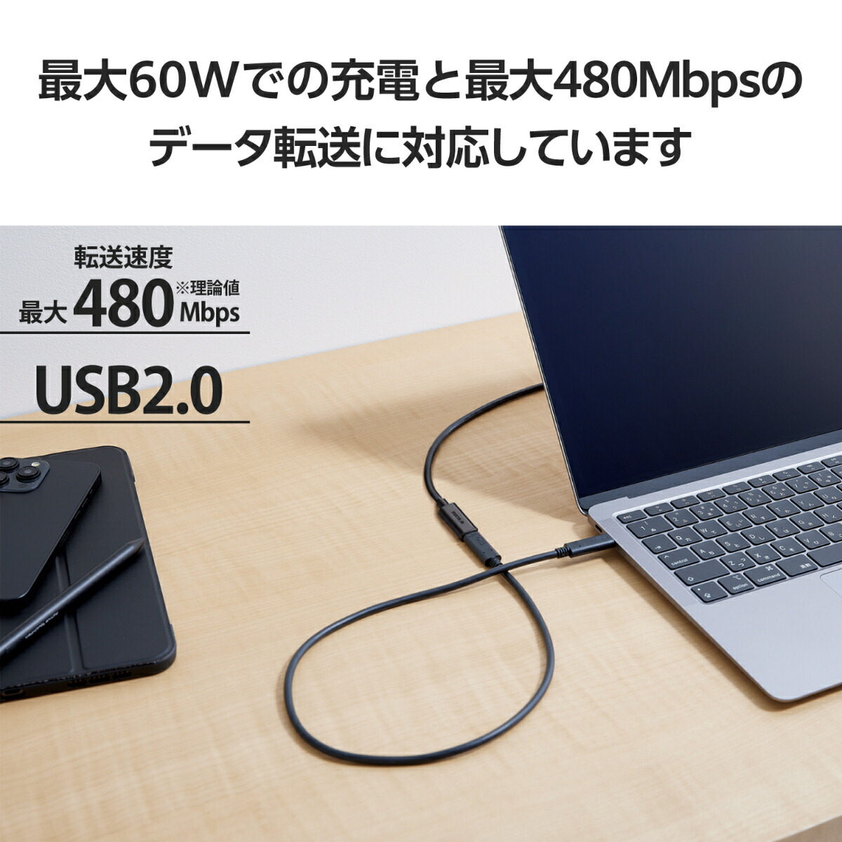 楽天ブックス: USB2.0延長ケーブル/C-Cメスタイプ/USB Power Delivery対応/ノーマル/1.0m/ブラック MPA ...