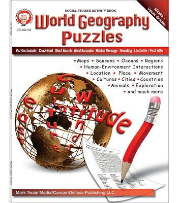 楽天ブックス: World Geography Puzzles, Grades 6 - 12 - Mark Twain Media ...