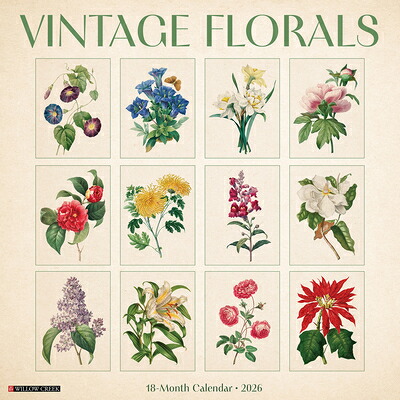 楽天ブックス: Vintage Florals 2026 Wall Calendar - Willow Creek Press ...