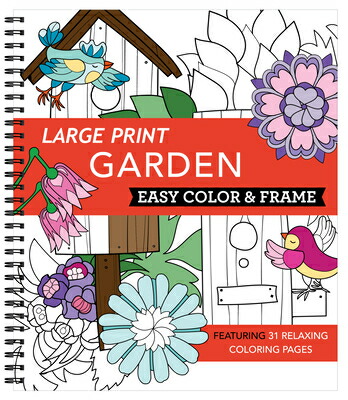Large Print Easy Color Frame Garden Stress Free Coloring Book New Seasons 9781645586845