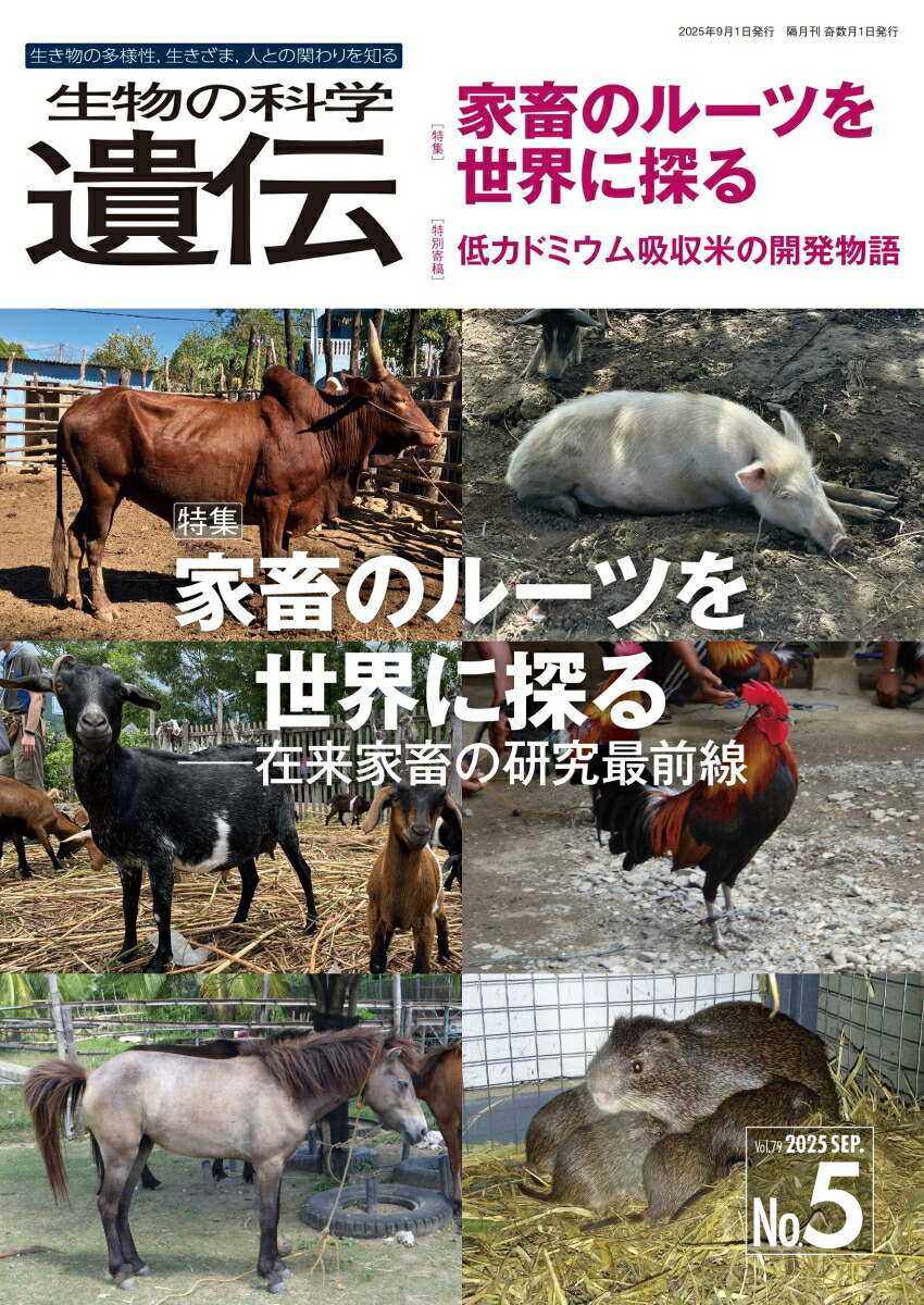 楽天ブックス: 生物の科学 遺伝 2025年9月発行号（Vol.79-No.5） - 家畜のルーツを世界に探る -在来家畜の研究最前線 - 公益財団法人遺伝学普及会 ...