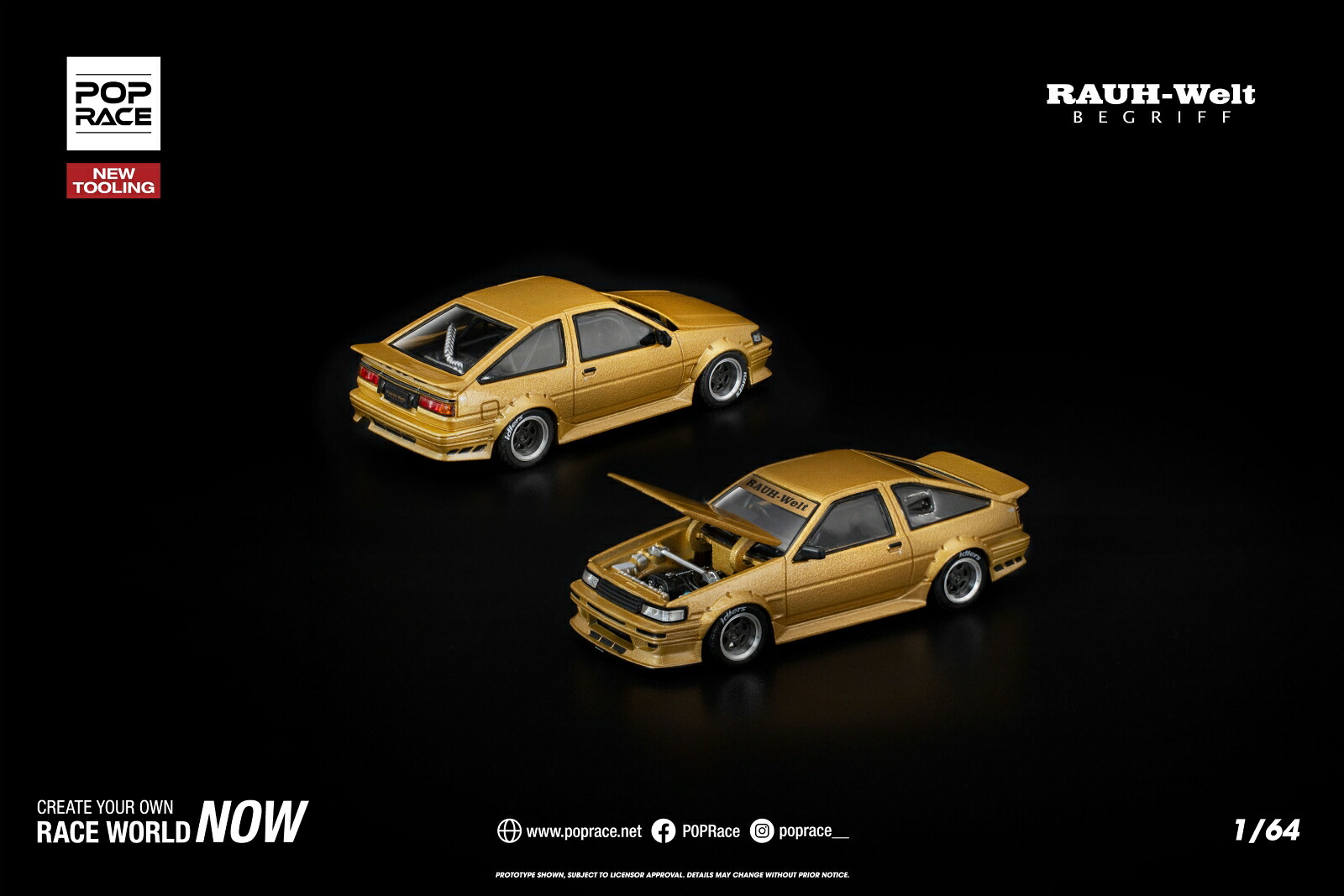 楽天ブックス: POP RACE 1/64 RWB AE86 ゴールド 【PR640411】 (ミニカー) - 玩具 ...