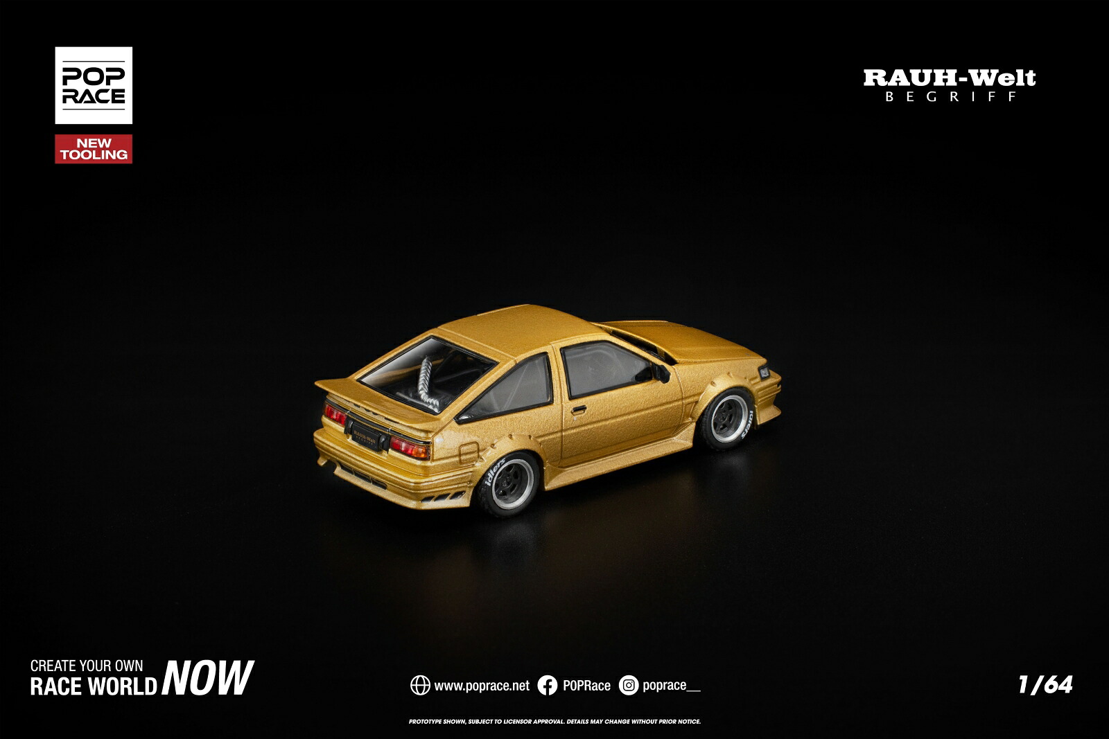 楽天ブックス: POP RACE 1/64 RWB AE86 ゴールド 【PR640411】 (ミニカー) - 玩具 ...