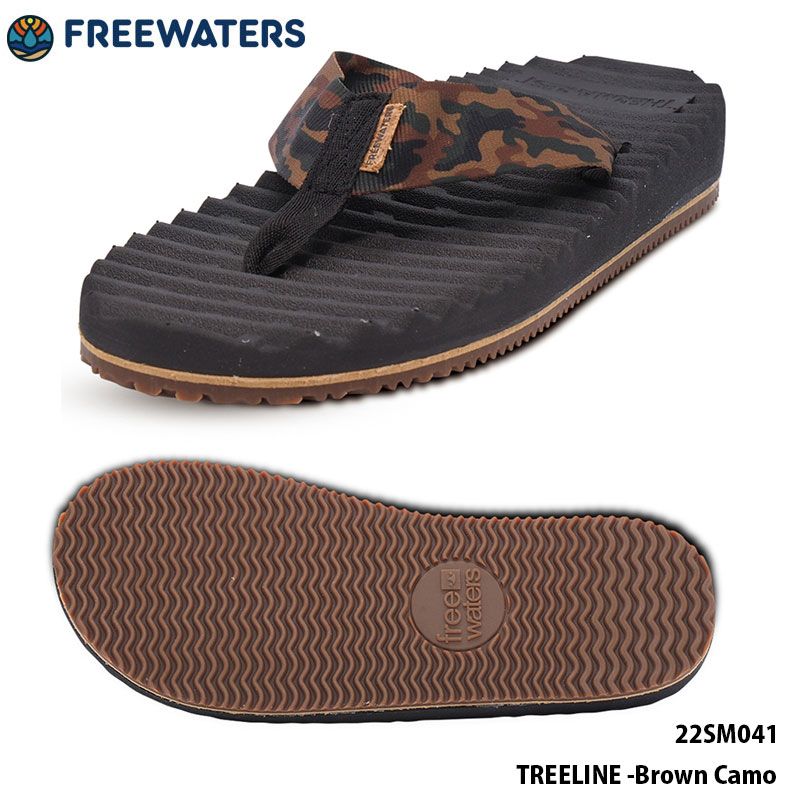 【楽天市場】サンダル Freewaters フリーウォータース TREELINE -Brown Camo ツリーライン 水陸両用 ビーチ 海 ...