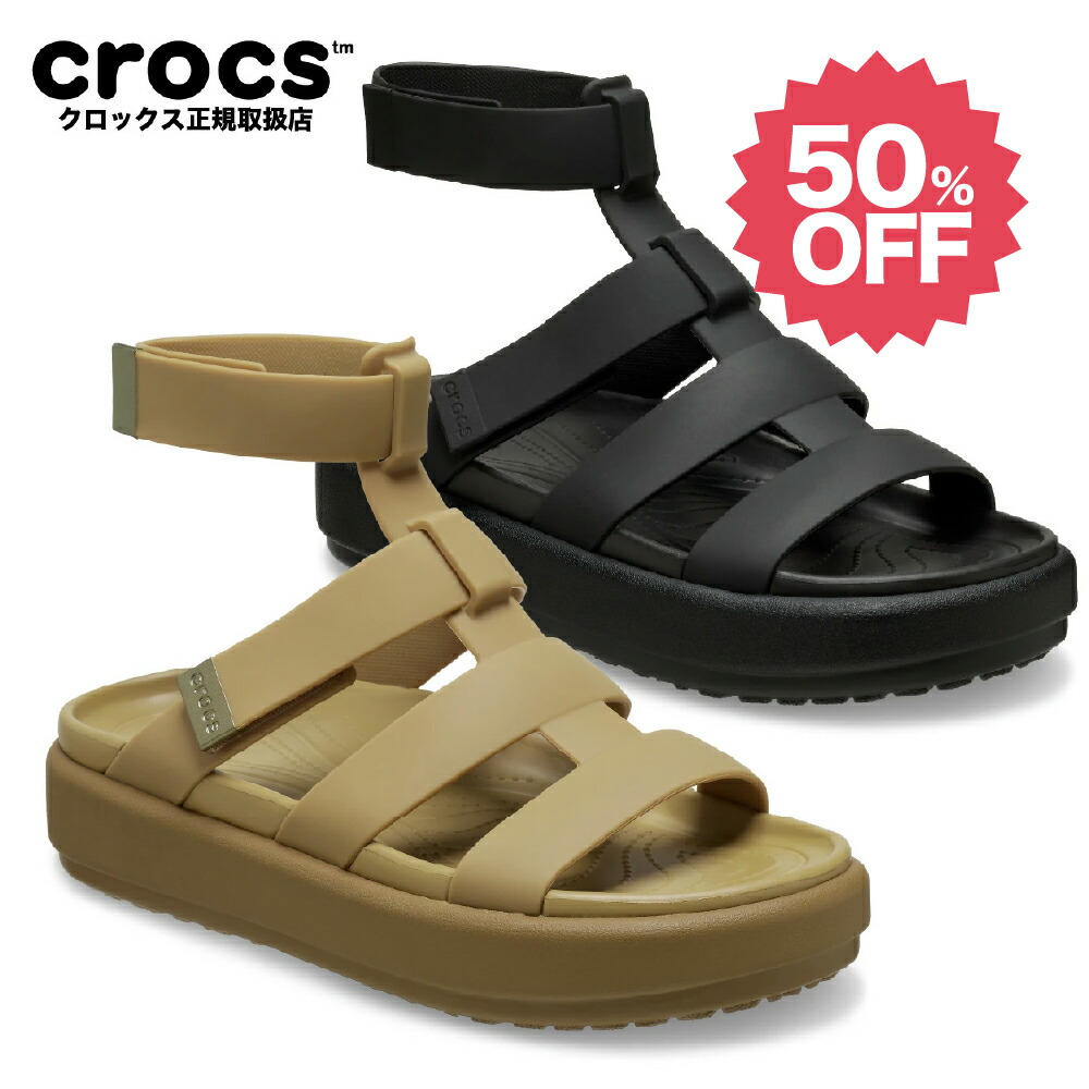【楽天市場】【50%OFF 送料無料】Brooklyn Luxe Gladiator ブルックリンラックスグラディエーター クロックス 厚底 ...