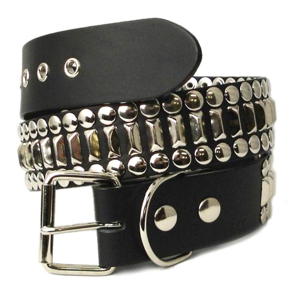 【楽天市場】正規取扱店 666 Studded Gear 666スタッデッドギア シド愛用 INGOT BELT インゴットベルト ブラックx ...