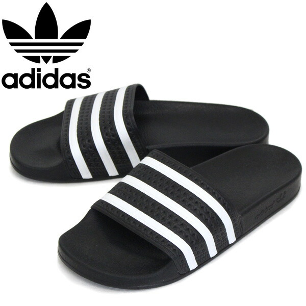【楽天市場】正規取扱店 adidas (アディダス) 280647 ADILETTE オリジナルス アディレッタ コアブラックxホワイトxコア ...