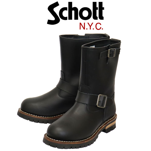 【楽天市場】正規取扱店 Schott (ショット) S23001 Engineer Boots エンジニア レザーブーツ BLACK ...