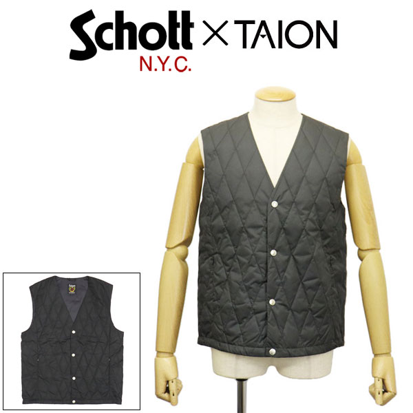【楽天市場】正規取扱店 Schott (ショット) X TAION タイオン 4253001 DOWN VEST ダウンベスト 全2色 ...