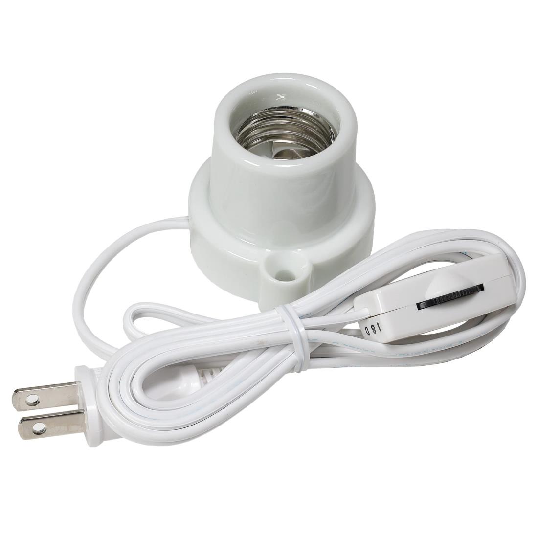 【楽天市場】エルパ(ELPA) コード付ソケット ( 口金 E26 / 1.5m / ホワイト) 中間スイッチ付 (KP-M2615H(W))：bouro楽天市場店