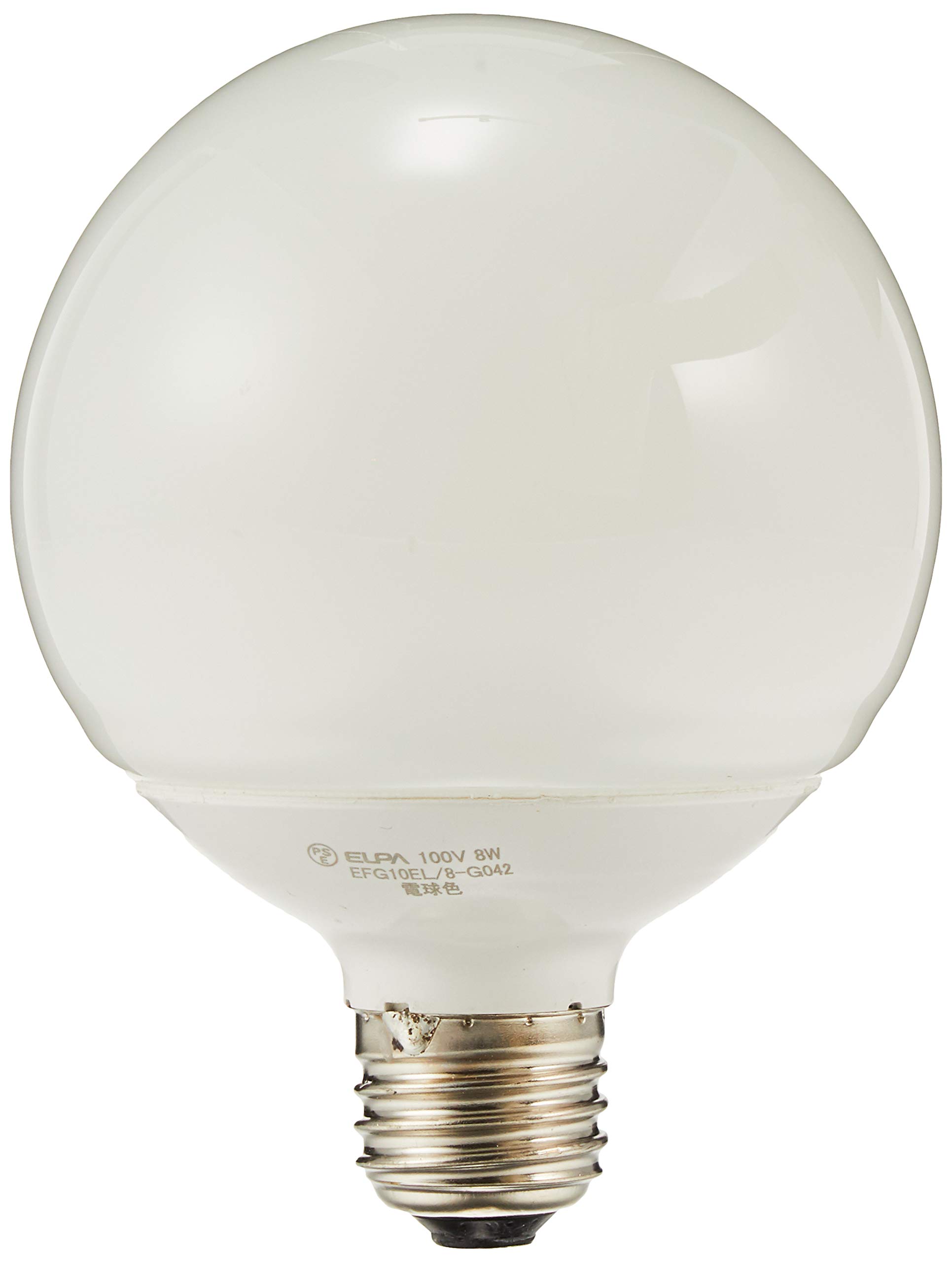 【楽天市場】エルパ (ELPA) 電球形蛍光灯G形40W形 電球 100V 8W 485lm 3波長形電球色 屋内用 EFG10EL/8-G042H：防災＆アウトドア倶楽部