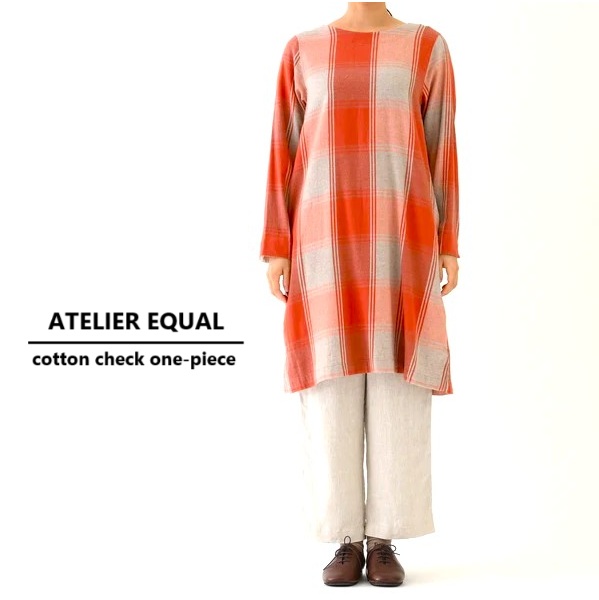 【楽天市場】ATELIER EQUAL アトリエイコール コットン トップ 杢 チェック 起毛 ワンピース 0514WS-53733 ...