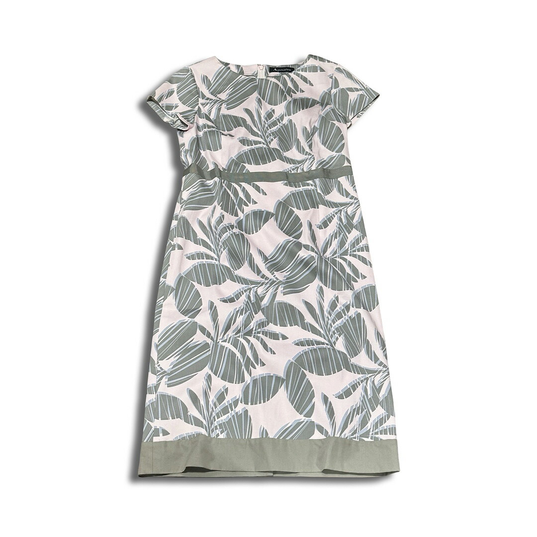 【楽天市場】Aquascutum アクアスキュータム リーフ 総柄 ワンピース ピンク 半袖 ひざ丈 日本製 Aランク【中古】【鑑定済み ...