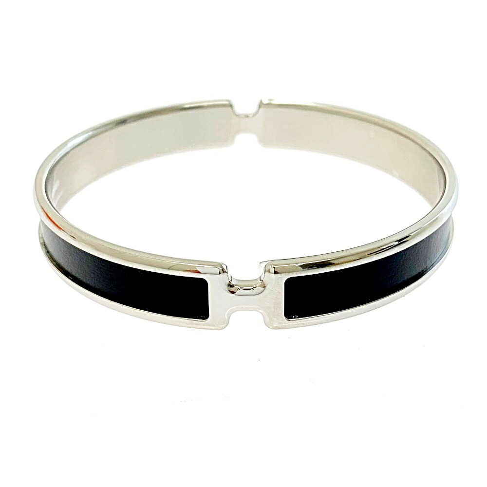 【楽天市場】【中古】【箱付き】 HERMES エルメス パラディウムプレーテッド オランプ T2 バングル ブラック シルバー 186062 ...