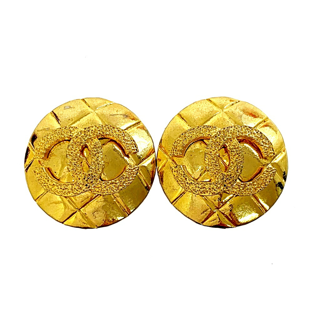 【楽天市場】【中古】【箱付き】 CHANEL シャネル マトラッセ GP ココマーク ラウンド イヤリング 186538 イヤリング：ブランド ...