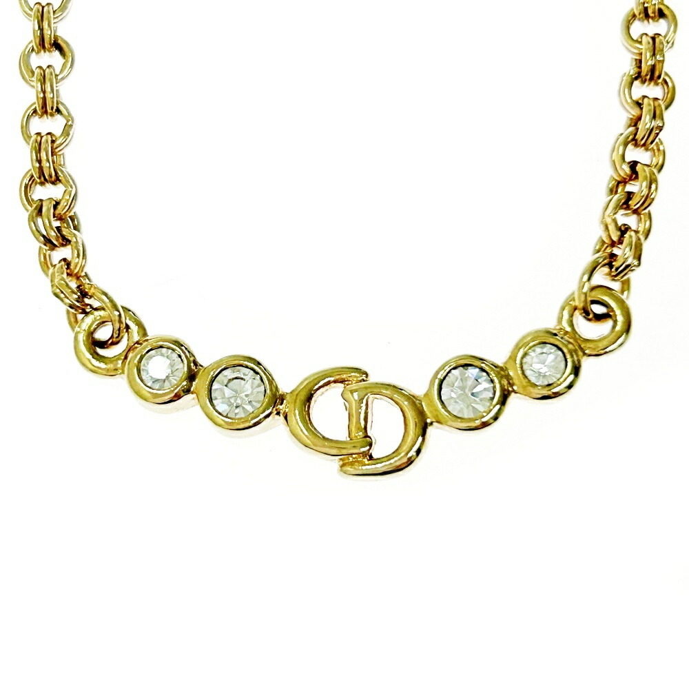 【楽天市場】【中古】Christian Dior クリスチャンディオール GP ラインストーン CDロゴ ネックレス レディース 348030 ...